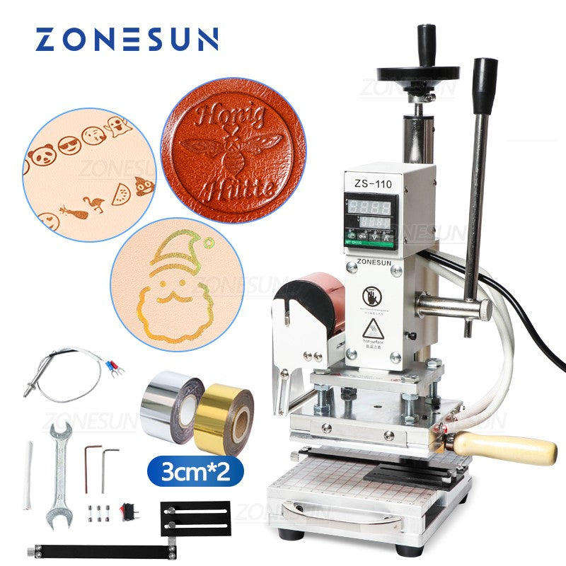 ZONESUN Hot Stamping Machine for Leather Paper Wood Embossing