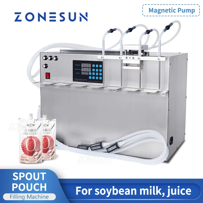 ZONESUN ZS-MPSP4 4 Nozzles Magnetic Pump Spout Pouch Liquid Filling Ma