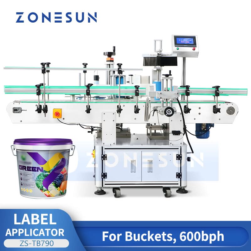 ZONESUN ZS-TB790 Automatic Bucket Labeling Machine with Handle Guide Rail