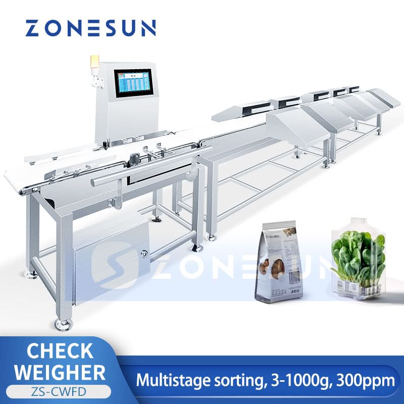 ZONESUN Multistage ZS-CWFD Checkweigher for Fast, Accurate Product Sorting