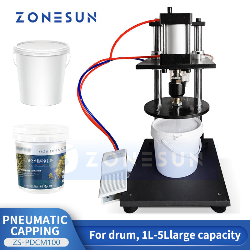 ZONESUN ZS-PDCM100 Full Pneumatic Cap Pressing Machine 220mm Bucket Li