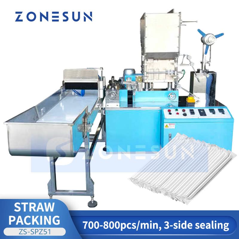 ZONESUN ZS-SPZ51 Straw Packing Machine Automatic Wrapper for PLA, Paper ...
