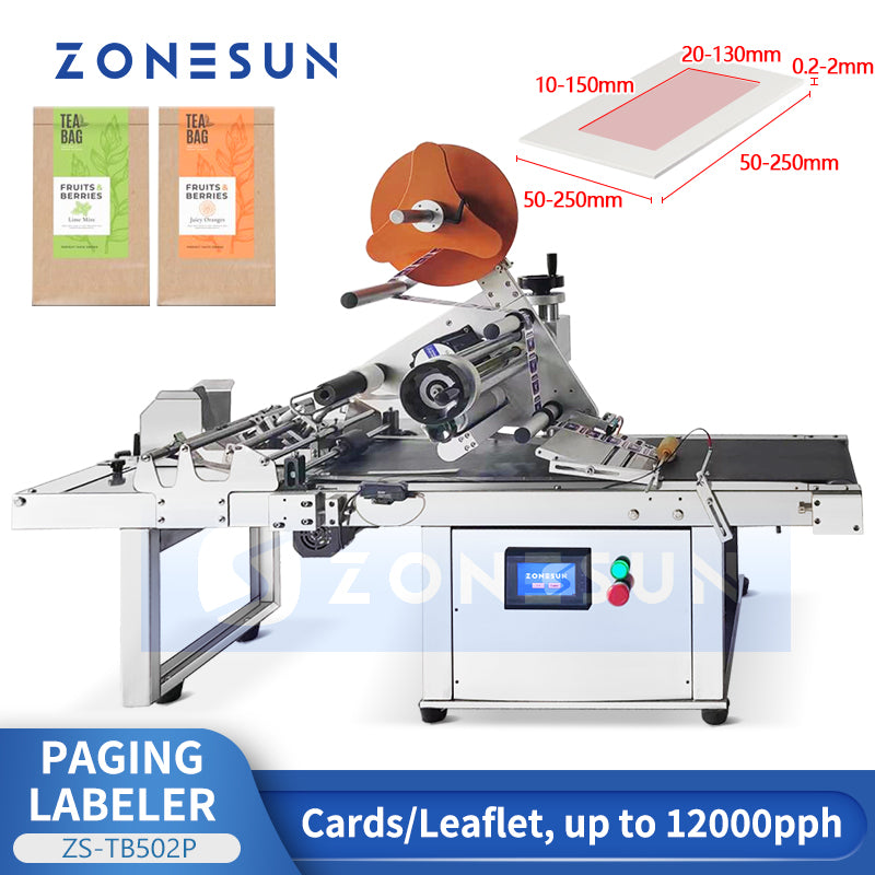 ZONESUN Automatic Card Leaflet Paging Flat Surface Labeling Machine ZS ...
