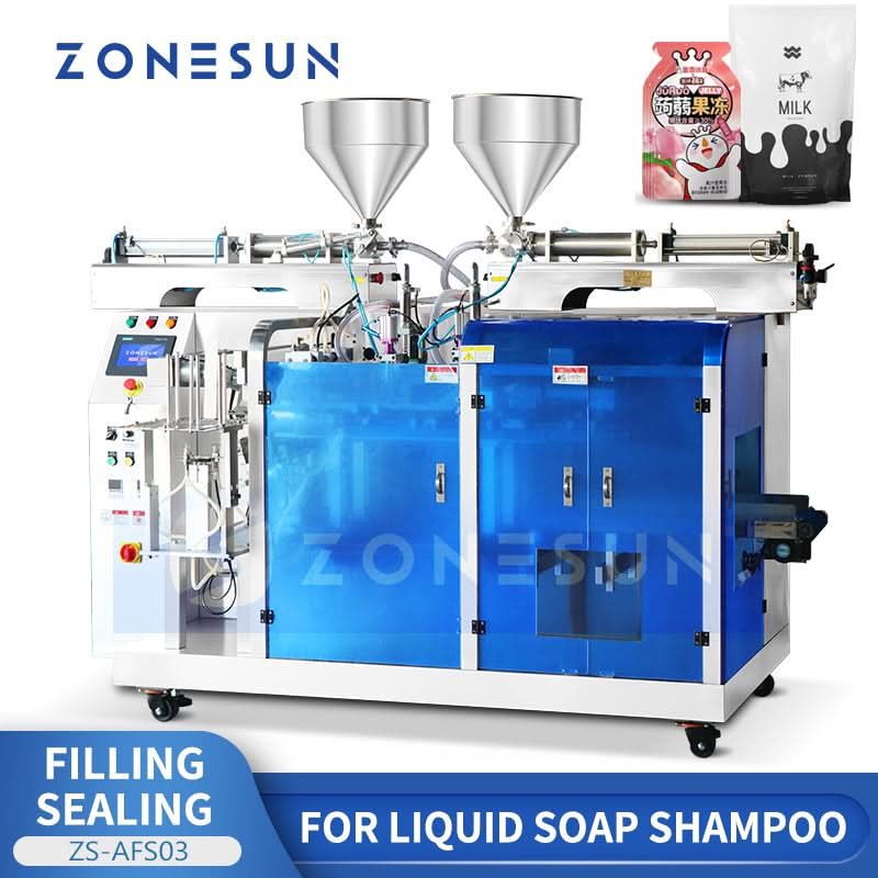 ZONESUN ZS-AFS03 Premade Pouch Filling & Sealing Machine | Dual Nozzle