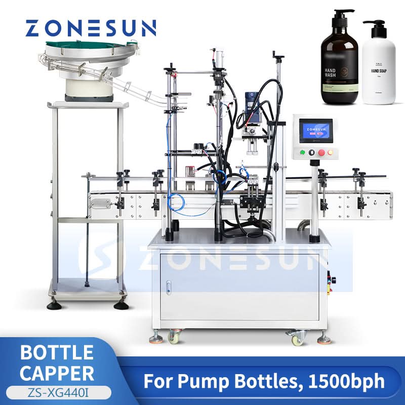 ZONESUN ZS-XG440I Automated Pump Bottle Capping Machine for Secure Sea