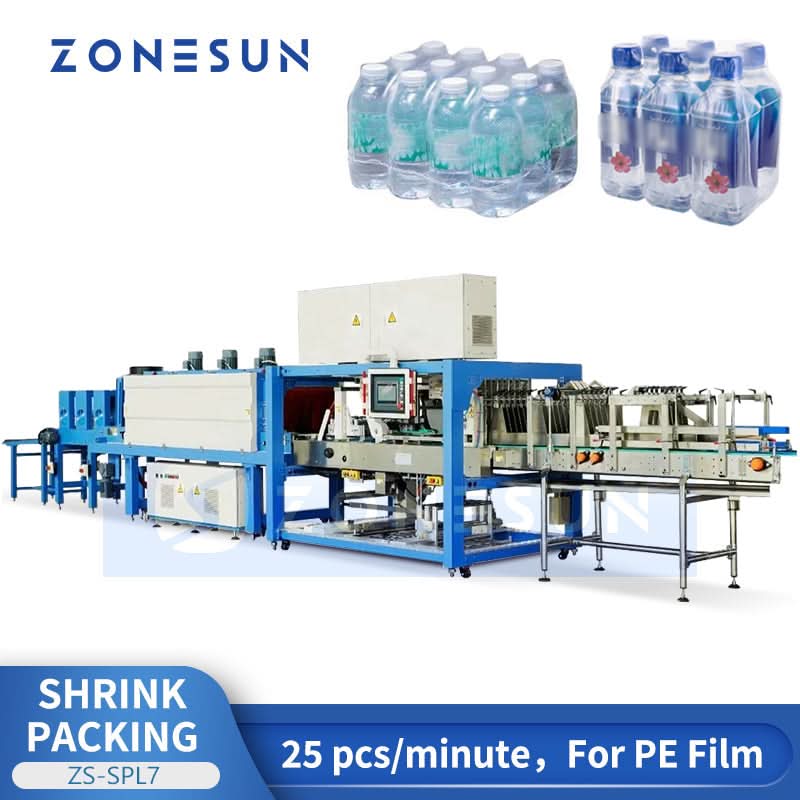 ZONESUN ZS-SPL7 Automatic PE Film Bottle Shrink Wrapping Packaging Lin