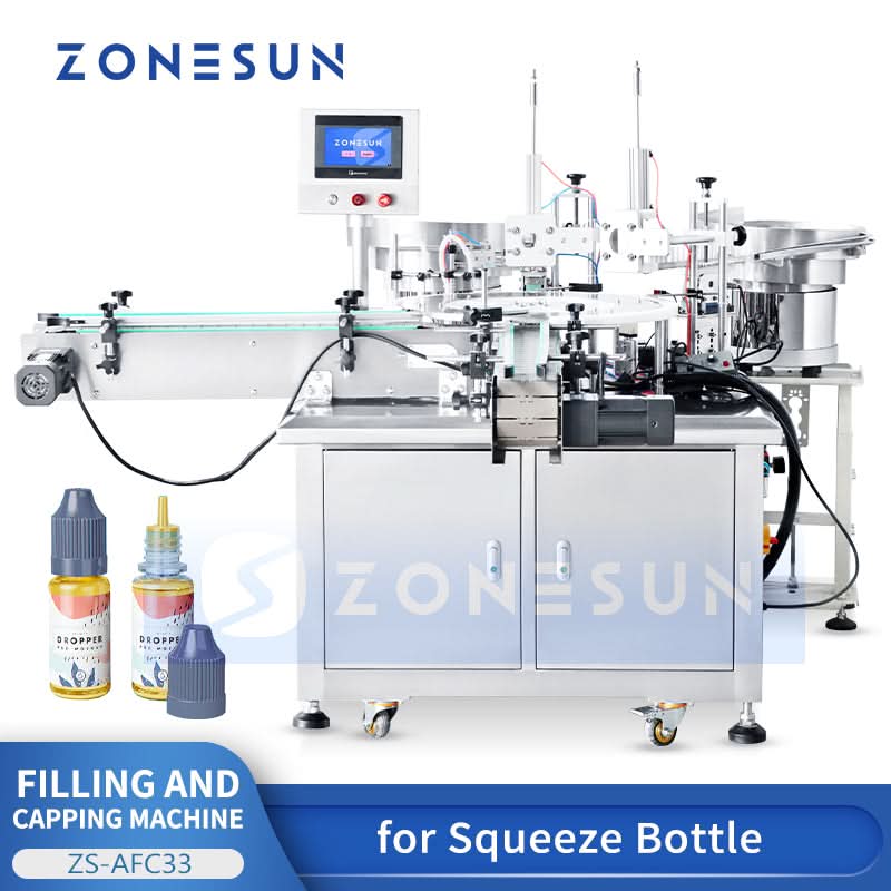 ZONESUN ZS-AFC33 Automatic Squeeze Bottle Filler & Capper with Perista