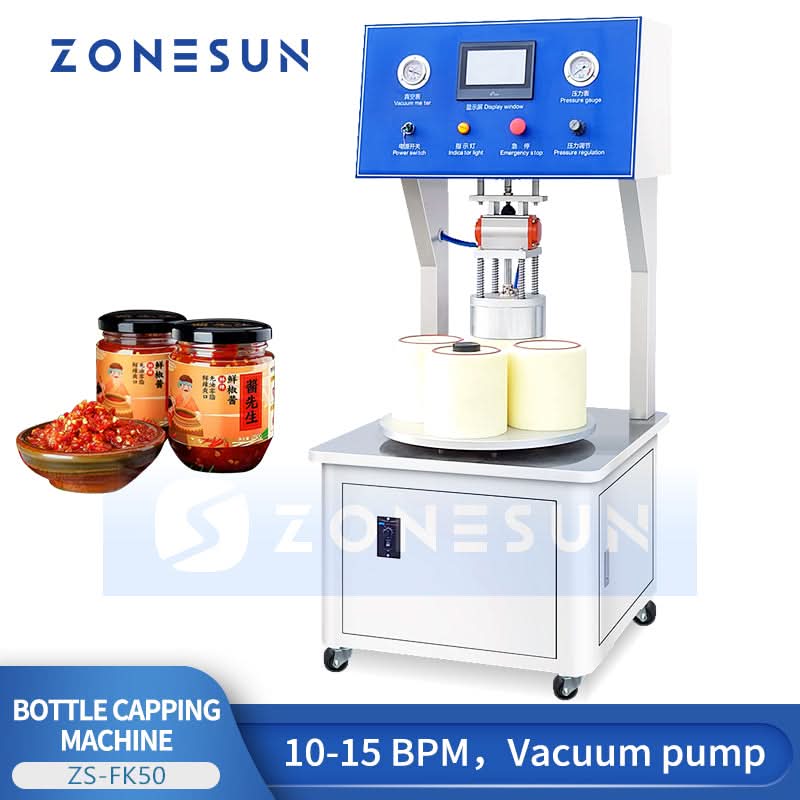 Zonesun ZS-FK50 4 Heads Semi automatic Vacuum Capping Machine Custom M