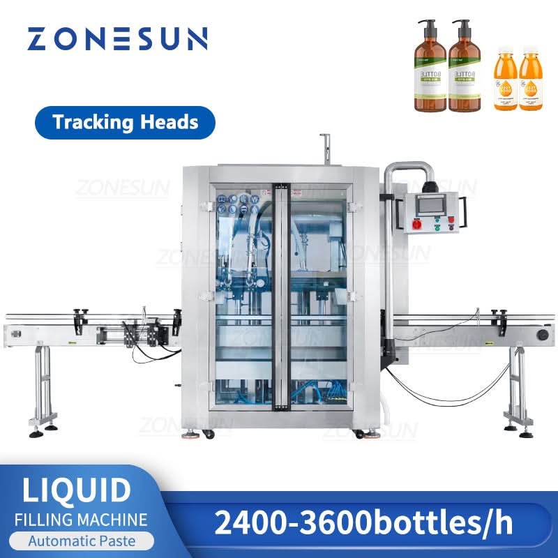 ZONESUN ZS-VTPF2 Smart Liquid Filling Machine with PLC Tracking Contro