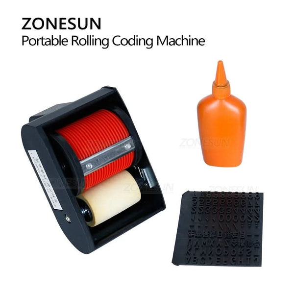 ZONESUN Manual Cartons Date Code Printers Batch Number Rolling Coding