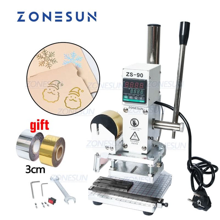 ZONESUN Hot Stamping Machine for Leather Paper Wood Embossing