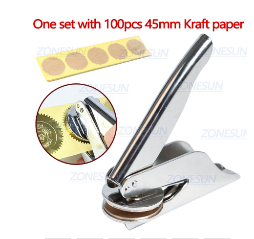 ZONESUN 100Pcs 45mm Embosser Sticker for Embossing Stamp Customize Emb