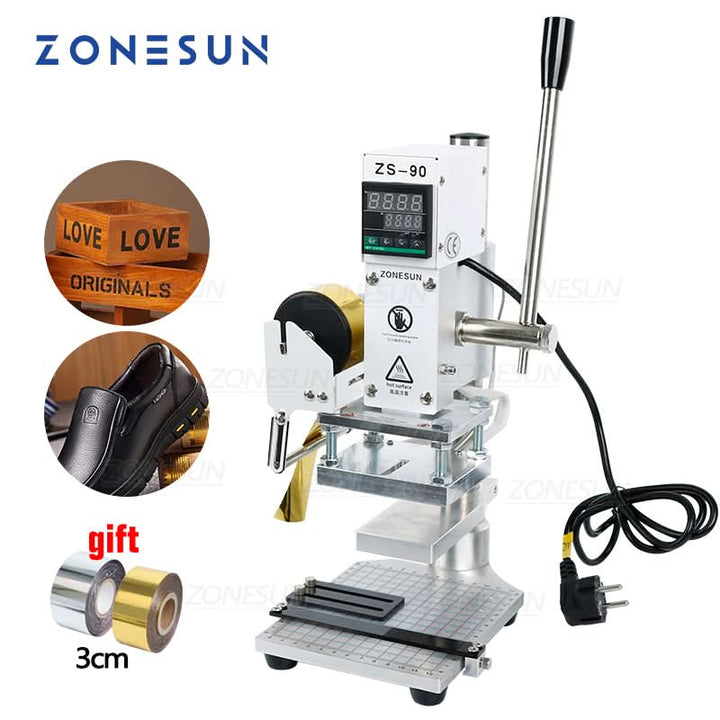 ZONESUN Hot Stamping Machine for Leather Paper Wood Embossing