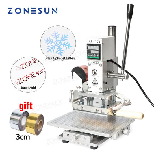ZONESUN Hot Stamping Machine for Leather Paper Wood Embossing